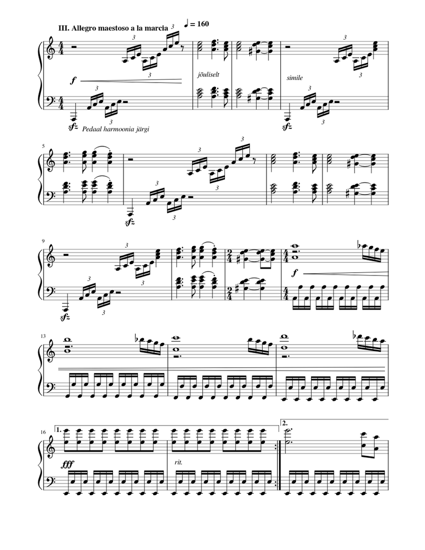 Sonaat 3.osa Sheet music for Piano (Solo) | Musescore.com