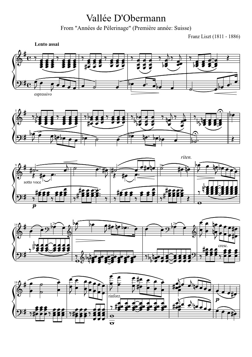 Années de pèlerinage; Première année: Suisse; Vallée d'Obermann ...