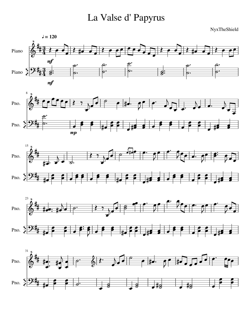 La Valse d'Papyrus Sheet music for Piano (Solo) | Musescore.com