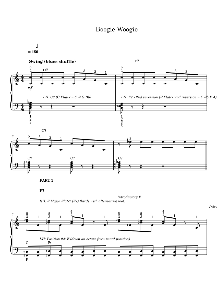 Boogie Woogie Entire Song Sheet music for Piano (Solo) | Musescore.com