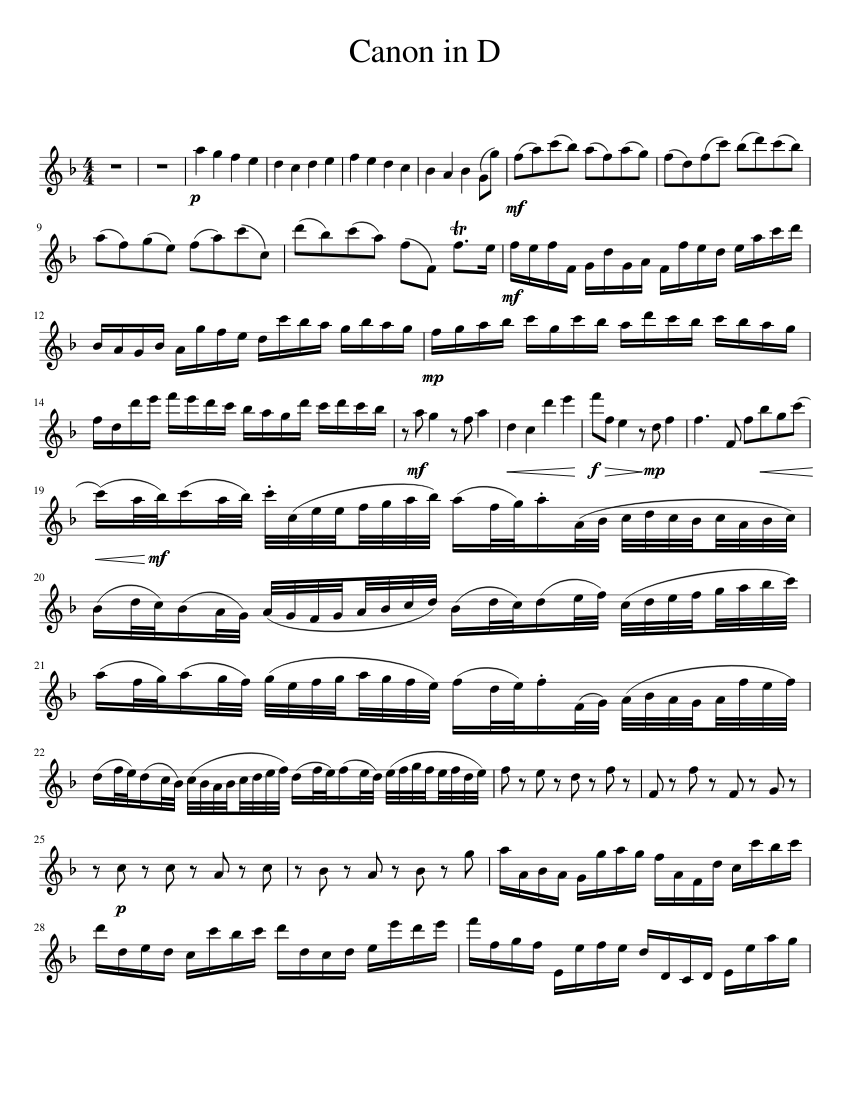 Cannon in D Sheet music for Piano (Solo) Easy | Musescore.com