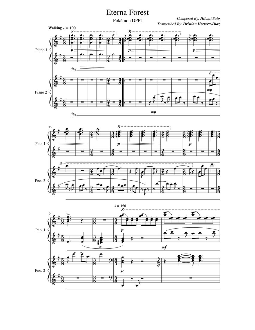 Eterna Forest - piano tutorial