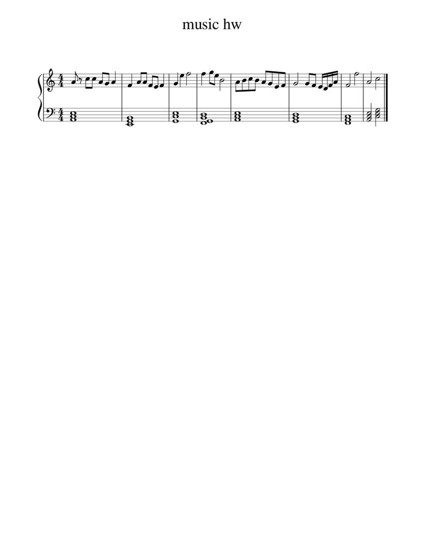 music hw Sheet music for Piano (Solo) | Musescore.com