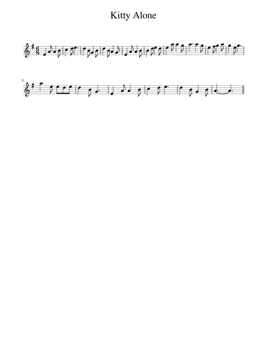 Kitty Alone Sheet music for Piano (Solo) Easy | Musescore.com