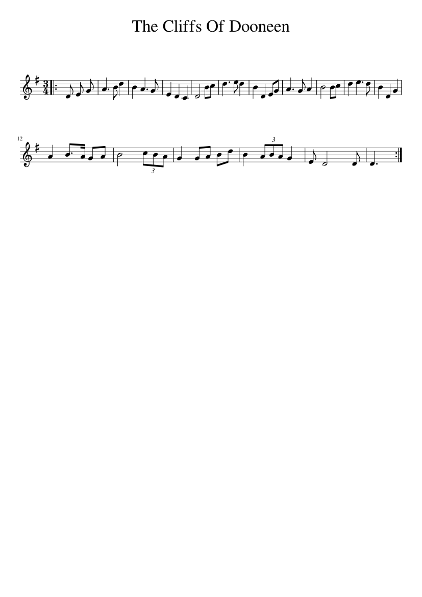 The Cliffs Of Dooneen Sheet music for Piano (Solo) Easy | Musescore.com