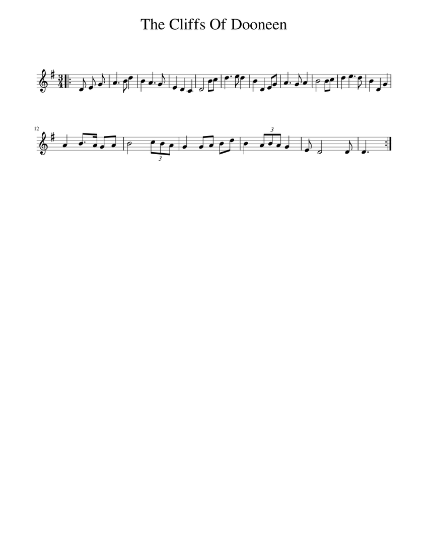 The Cliffs Of Dooneen Sheet music for Piano (Solo) Easy | Musescore.com