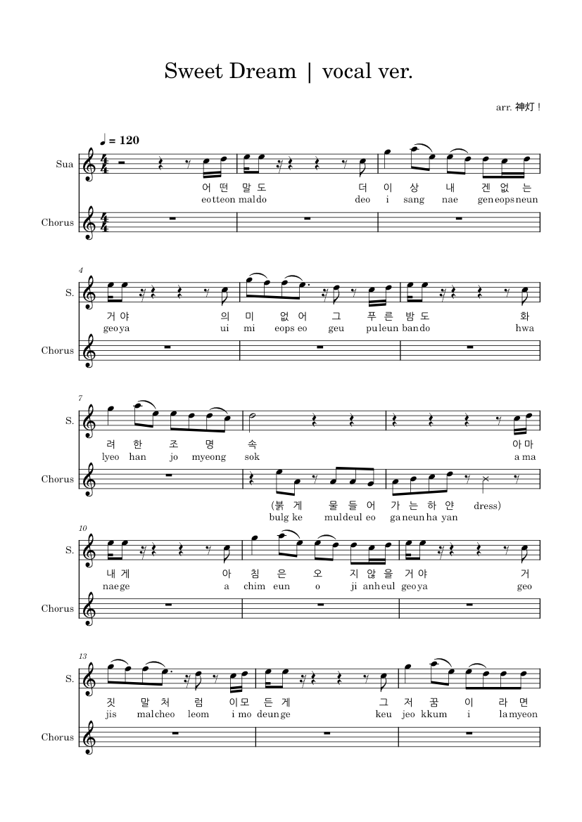 Sweet Dream - Alien Stage | vocal w. lyrics Sheet Music for Flute ...