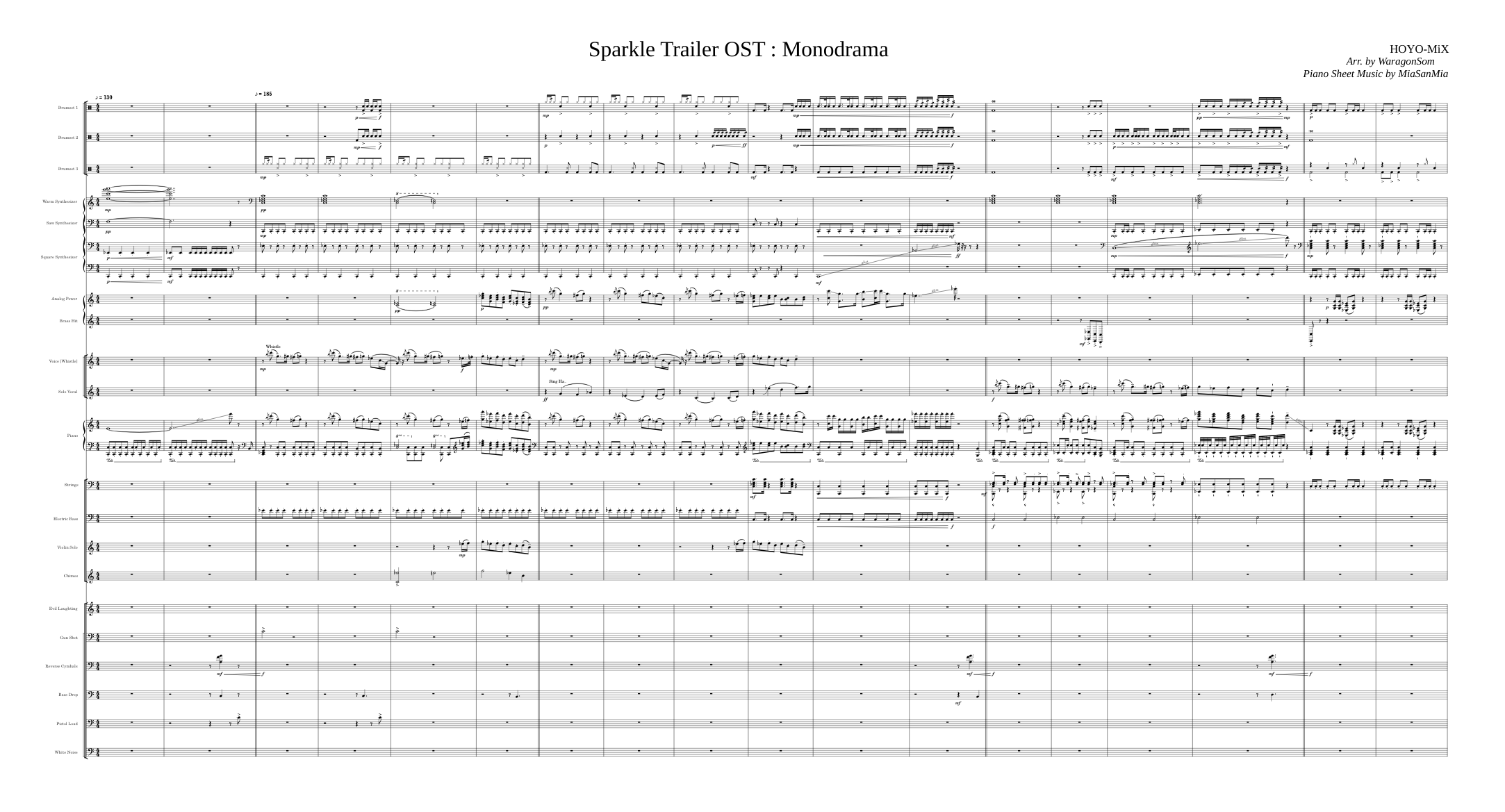 『Monodrama』From Honkai: Star Rail Sparkle Trailer OST Sheet Music for ...