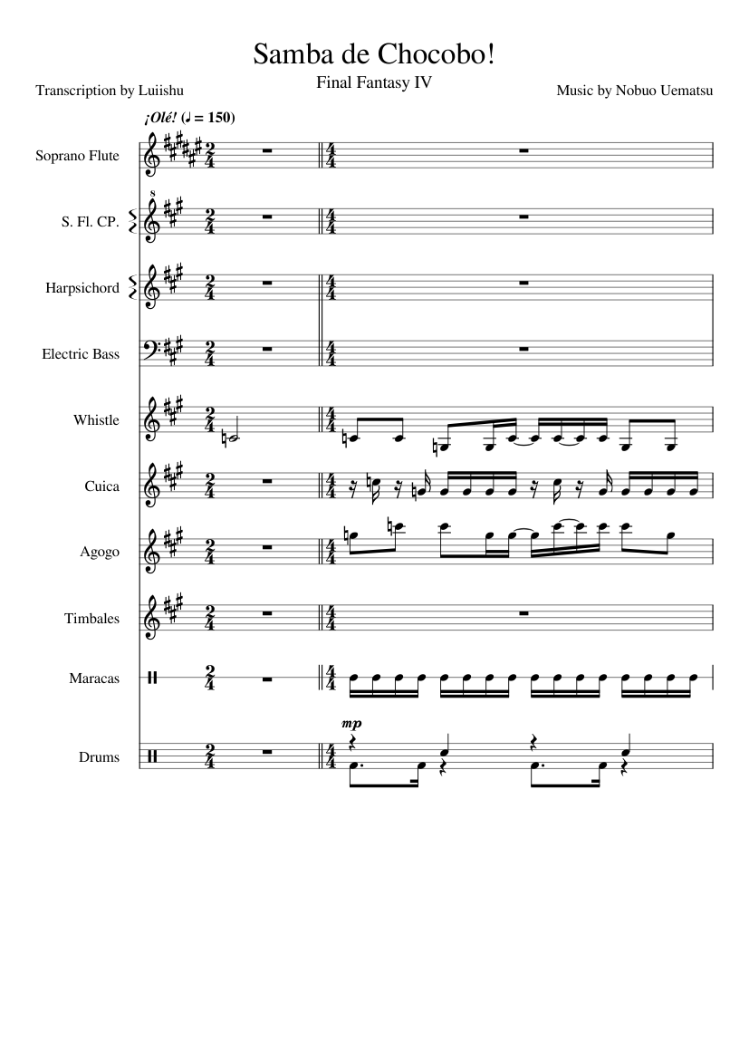 Final Fantasy IV - 31 - Samba de Chocobo! (Nobuo Uematsu) Sheet music ...