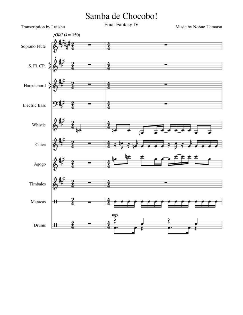 Final Fantasy IV - 31 - Samba de Chocobo! (Nobuo Uematsu) Sheet music ...