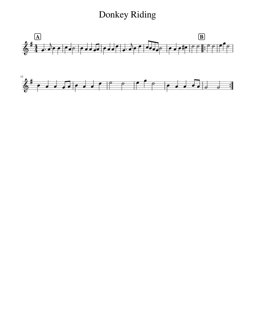 Donkey Riding Sheet music for Piano (Solo) Easy | Musescore.com