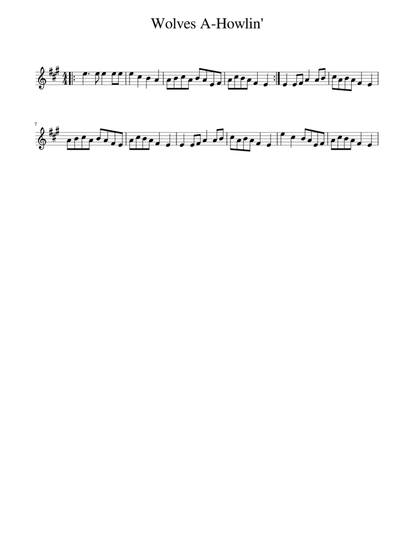 Wolves A-Howlin' Sheet music for Piano (Solo) Easy | Musescore.com