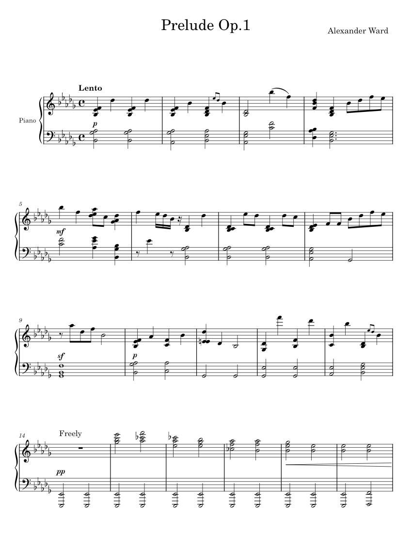 Seven Preludes - Alexander Ward Sheet music for Piano (Solo ...