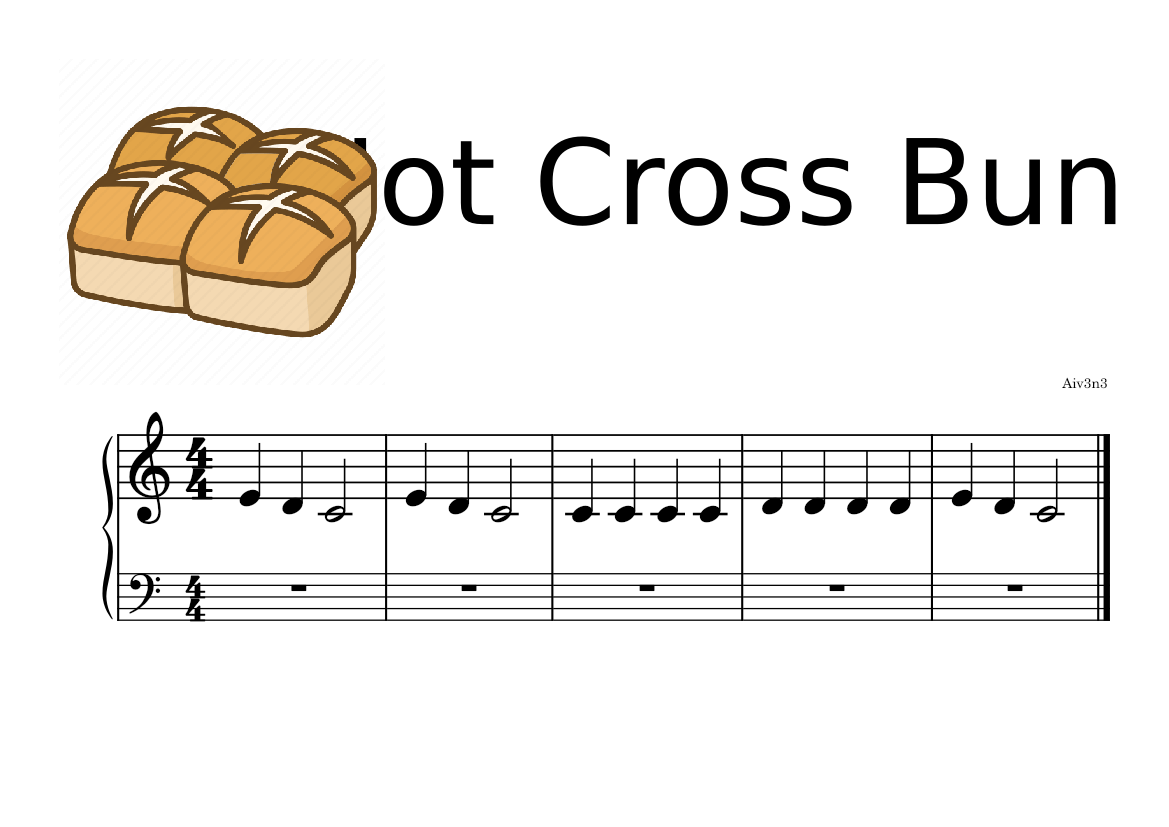 Hot Cross Bun Sheet music for Piano (Solo) Easy | Musescore.com