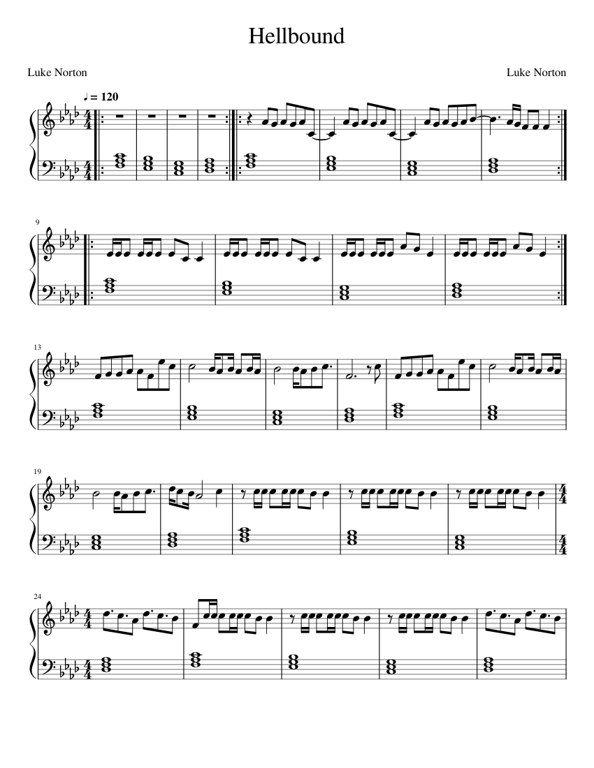 Hellbound Sheet music for Piano (Solo) Easy | Musescore.com
