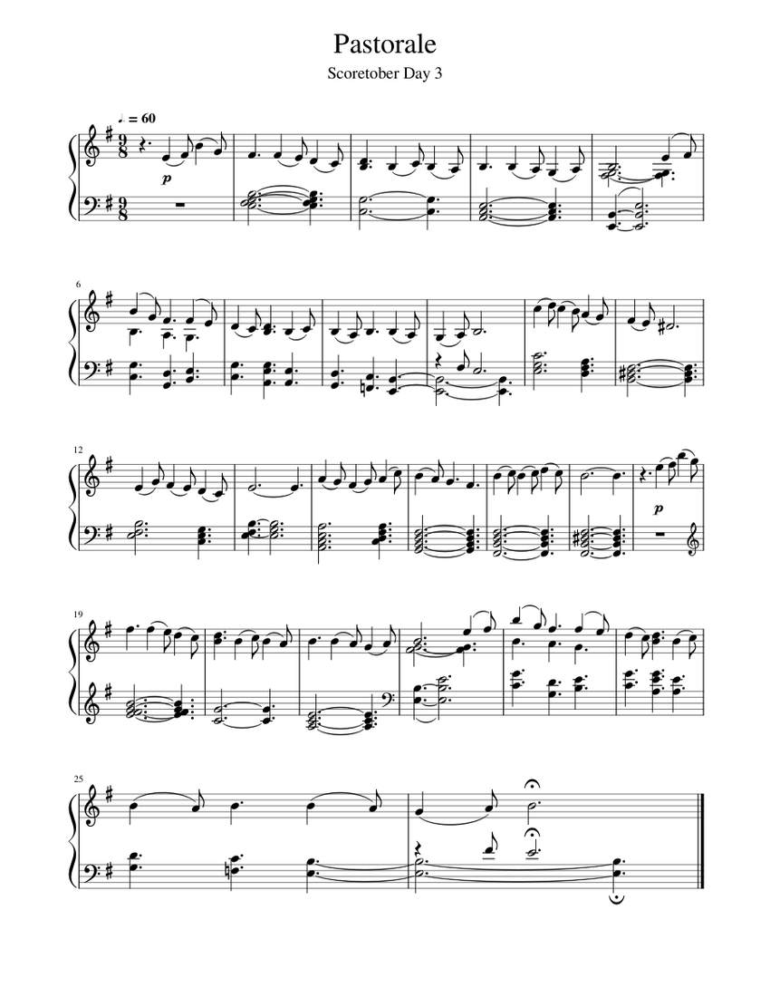 Pastorale Sheet music for Piano (Solo) Easy | Musescore.com