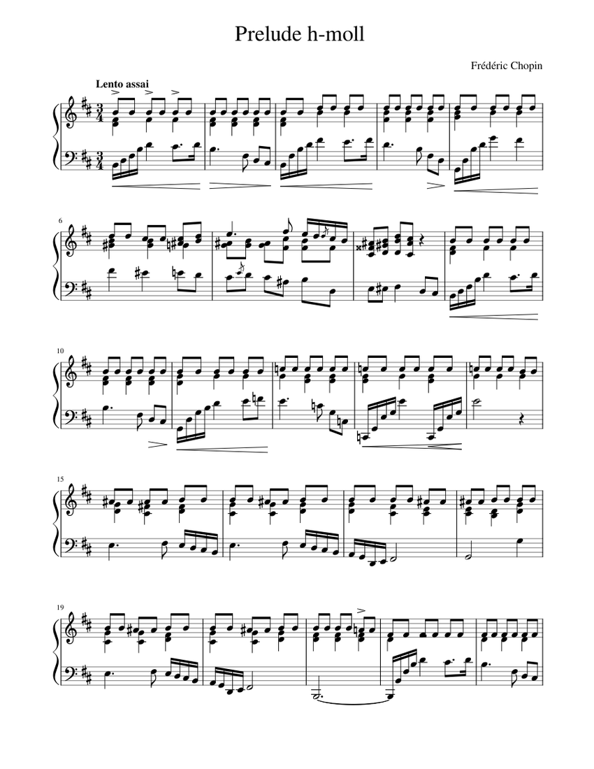 Prelude h-moll - piano tutorial