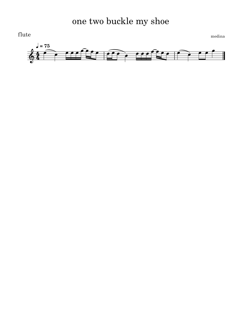 one two buckle my shoe Sheet music for Flute (Solo) | Musescore.com