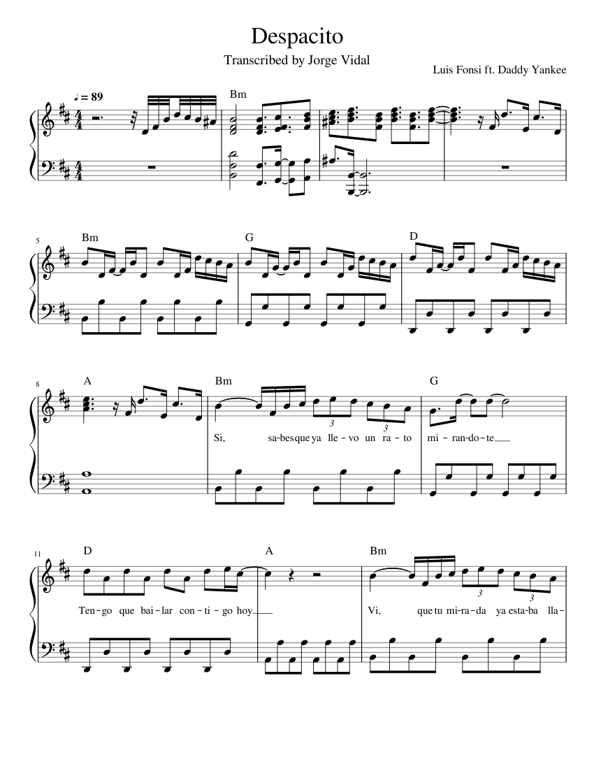 Despacito Sheet music for Piano (Solo) | Musescore.com