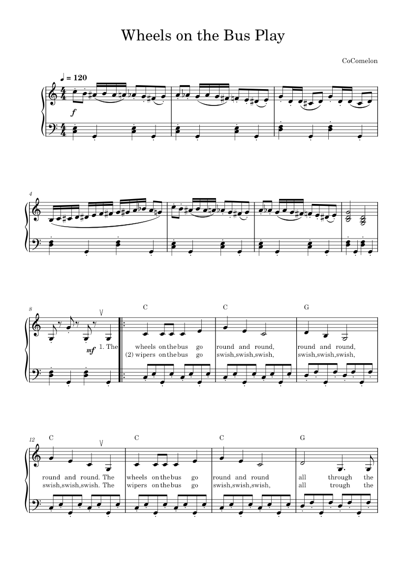 Play Official version of The Wheels On The Bus Sheet Music by Misc ...