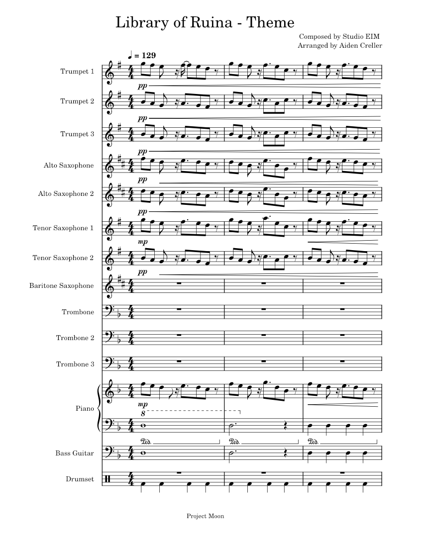 Library of Ruina (Theme 02) – StudioEIM Theme.mscz Sheet music for ...