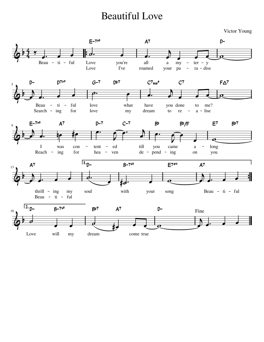 Beautiful Love Sheet music for Piano (Solo) | Musescore.com