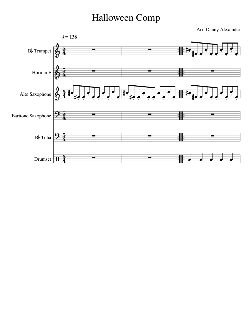 Halloween Comp Sheet music for Tuba, Trumpet other (Brass Duet ...
