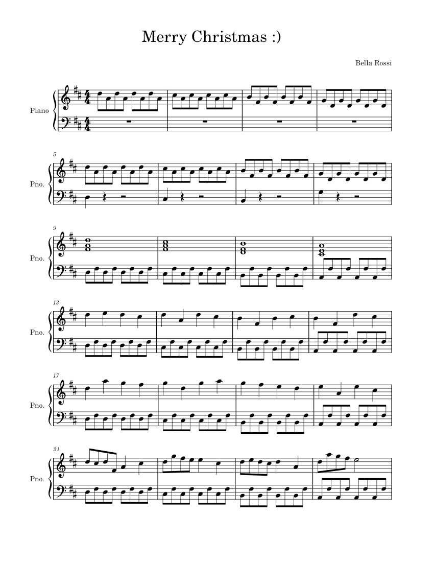 Merry_Christmas Sheet music for Piano (Solo) | Musescore.com