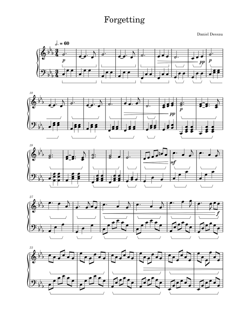 Forgetting Sheet music for Piano (Solo) | Musescore.com