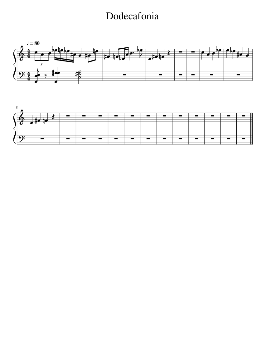 Dodecafonia Sheet music for Piano (Solo) | Musescore.com