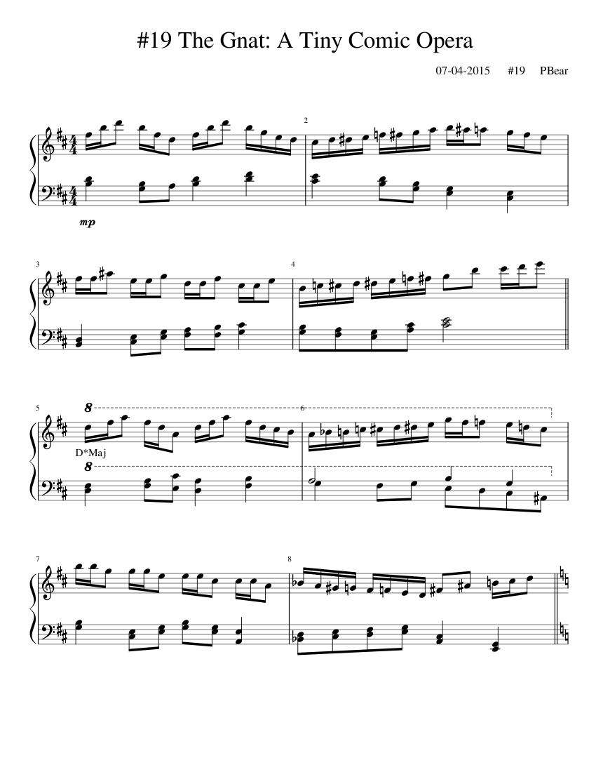 The Gnat Sheet music for Piano (Solo) | Musescore.com