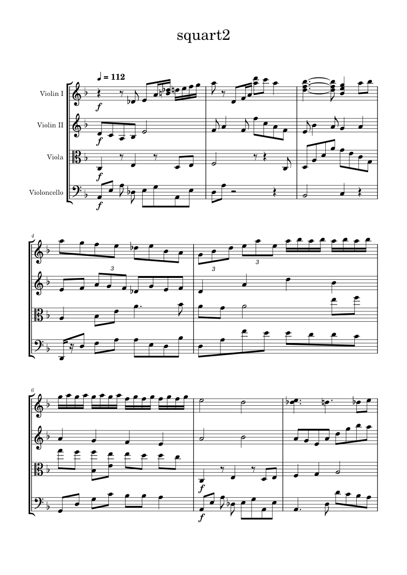 string quartet arabian Sheet music for Violin, Viola, Cello (String ...