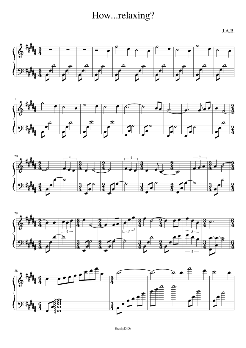 How...relaxing? Sheet music for Piano (Solo) Easy | Musescore.com