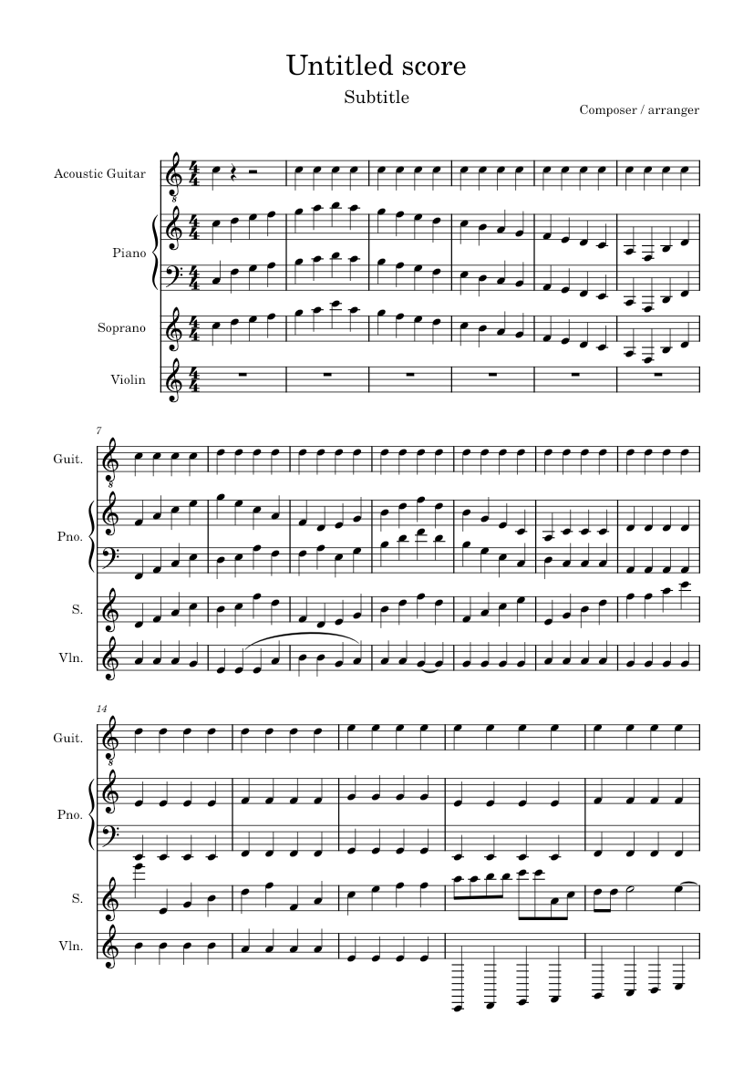 Bonquisha Sheet music for Piano, Violin, Guitar, Synthesizer (Church ...