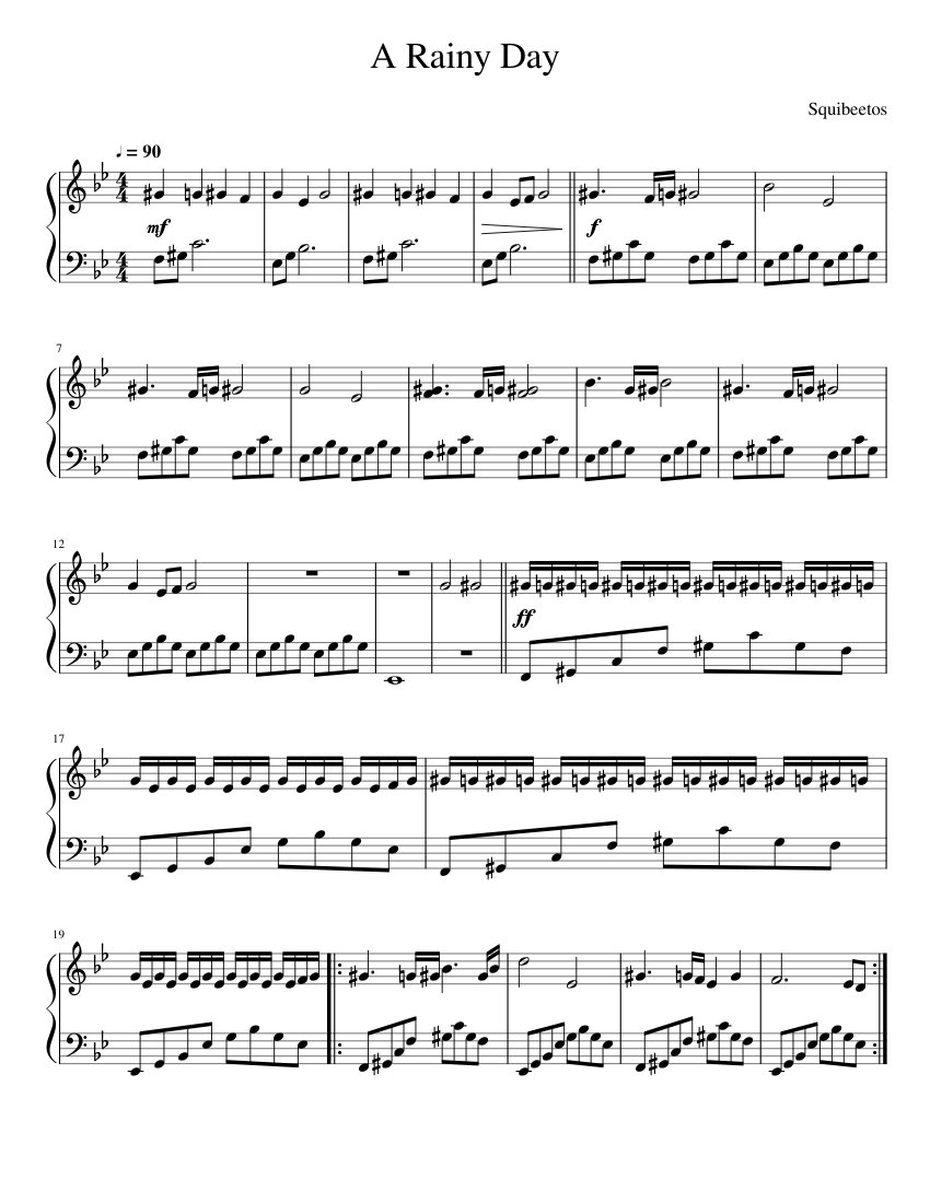 A Rainy Day Sheet music for Piano (Solo) Easy | Musescore.com