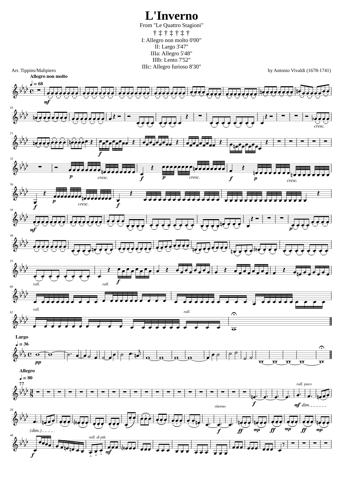 The Four Seasons - Winter – Antonio Vivaldi LInverno Winter by Antonio ...