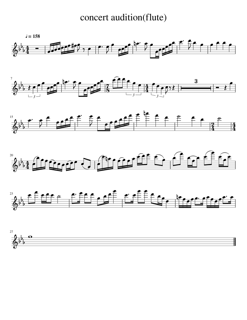Concert audition flute Sheet music for Flute (Solo) | Musescore.com