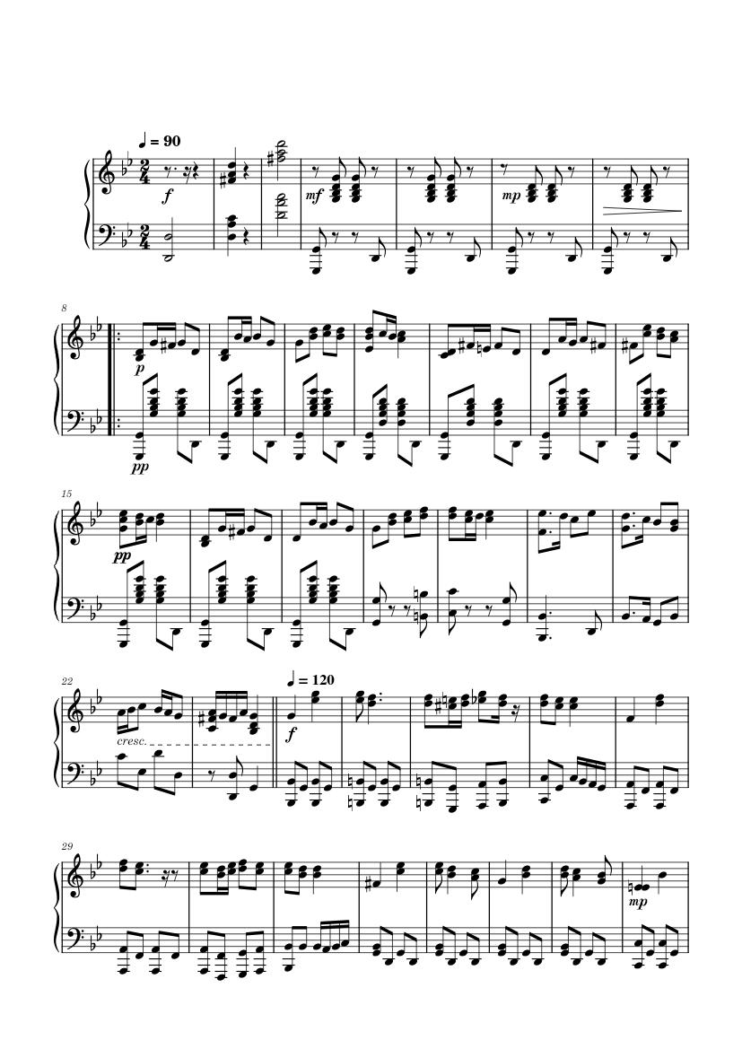 Smuglyanka - Alexander Alexandrov Sheet music for Piano (Solo ...