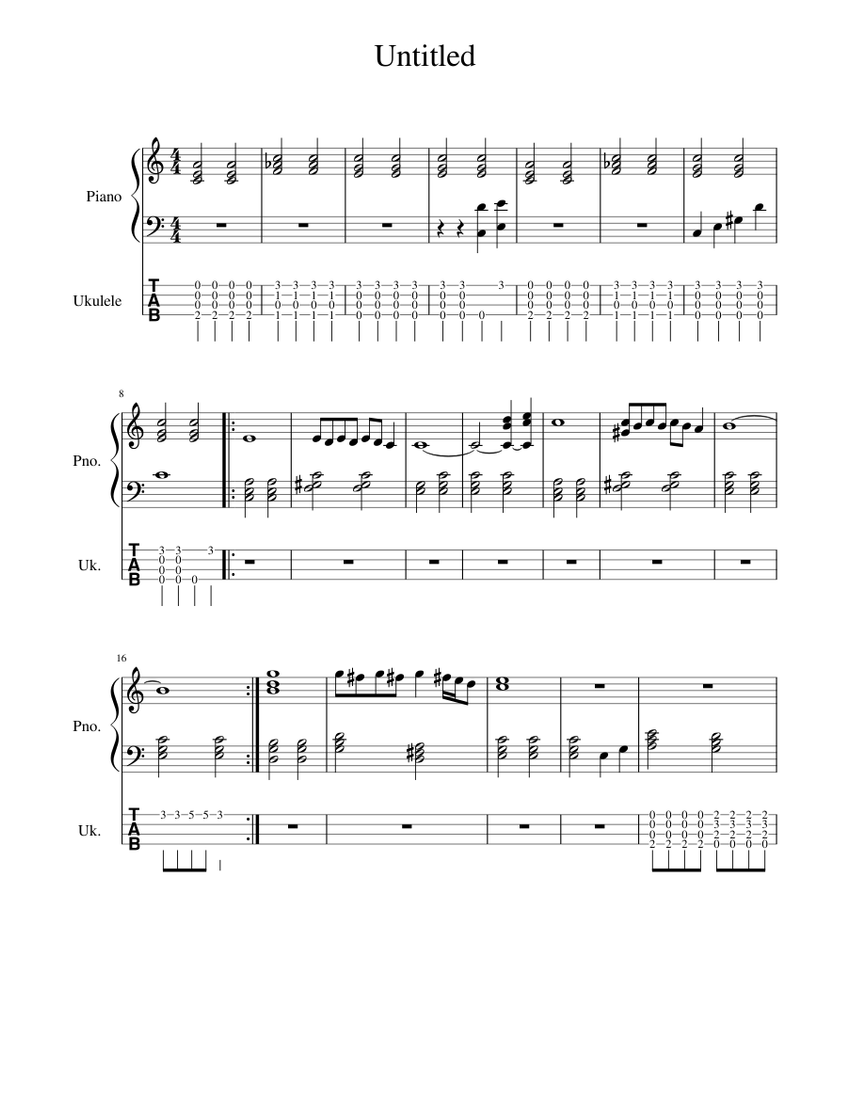 Untitled Sheet music for Piano, Ukulele (Mixed Trio) | Musescore.com