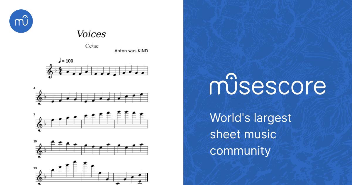 Demo Composition: Voices – Anton Was KIND Voices Sheet music for Synthesizer (Solo) | Musescore.com