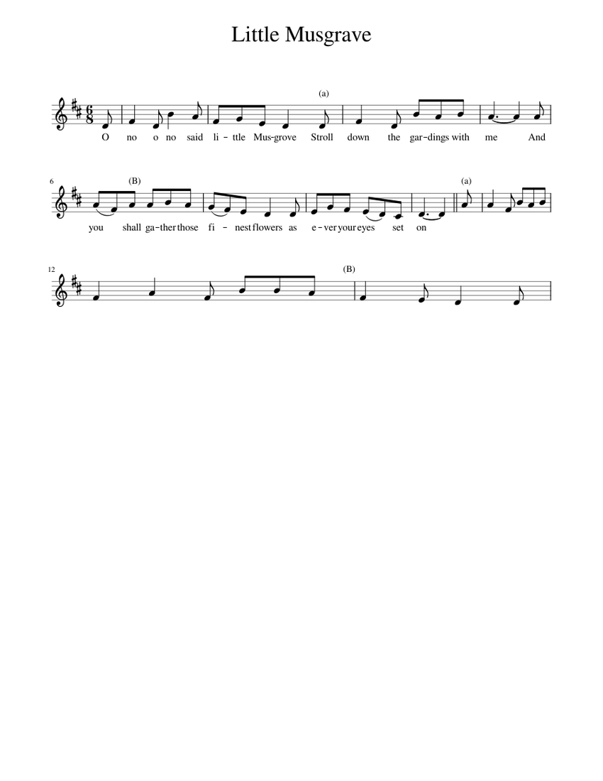 Little Musgrave Sheet music for Piano (Solo) Easy | Musescore.com