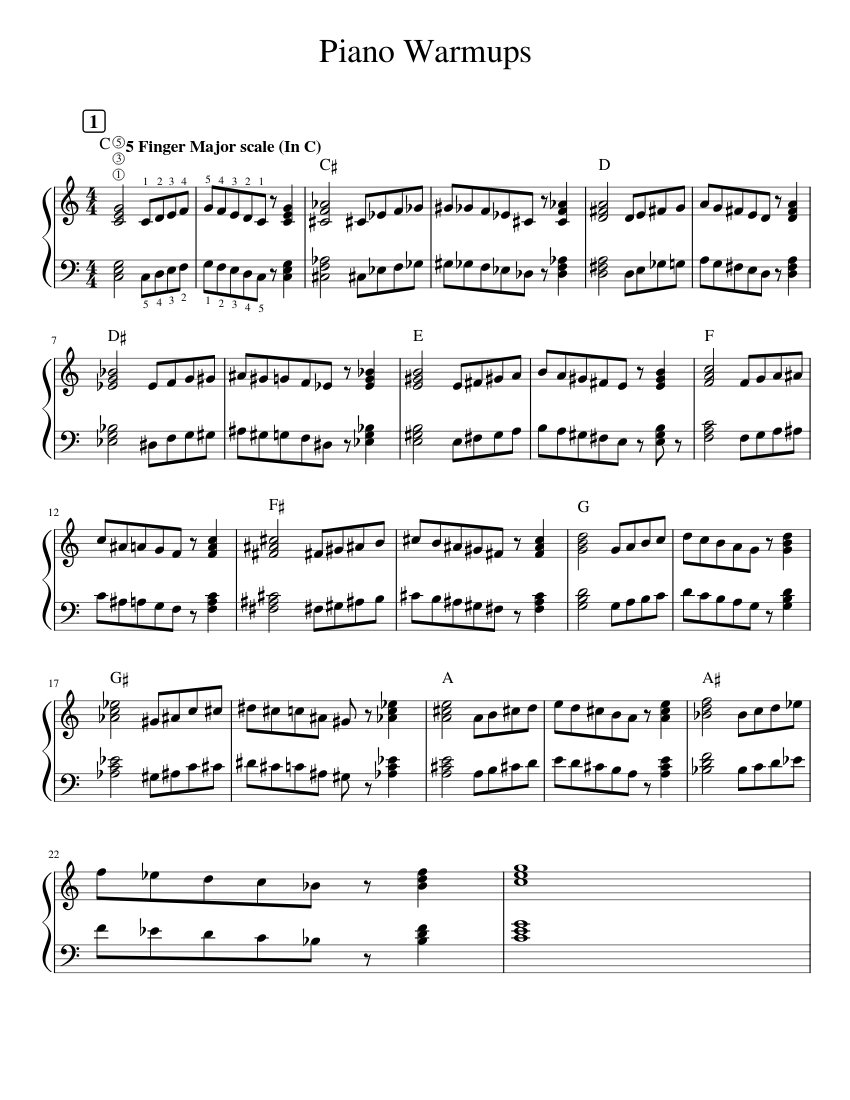 Warmups – Misc Sheet music for Piano (Solo) | Musescore.com