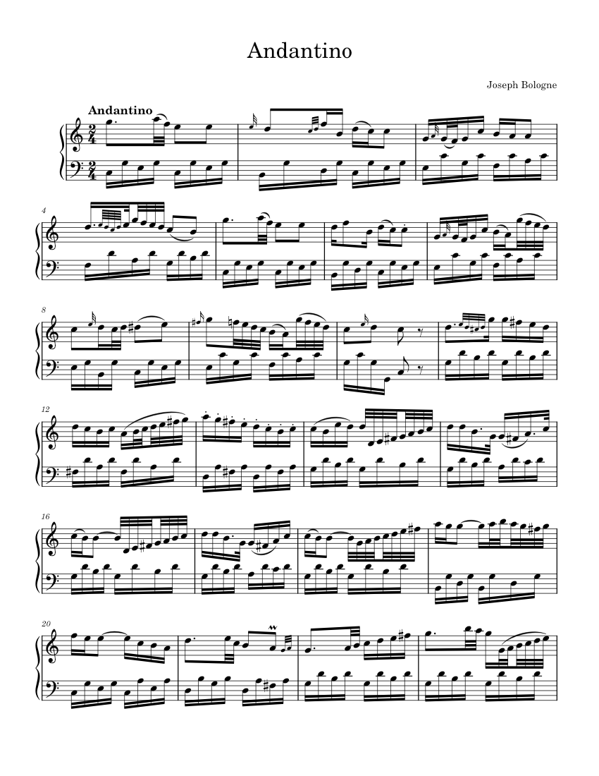 Andantino in C Major from the Collection of Pieces for the Countess of ...