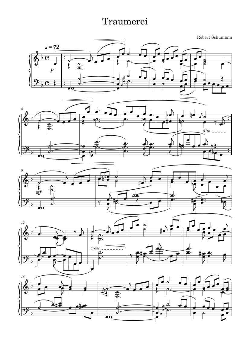 Reverie (Traumerei), Op. 15, No. 7 – Robert Schumann Traumerei Sheet ...