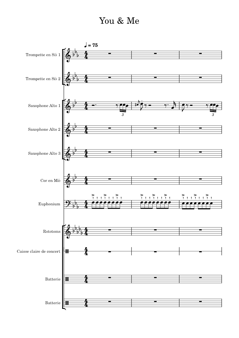 You & Me – MEUTE (arrgt. Rem's 38) Sheet music for Euphonium, Saxophone ...