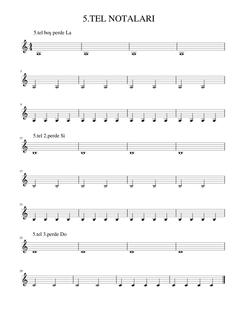 5.TEL NOTALARI Sheet music for Piano (Solo) | Musescore.com
