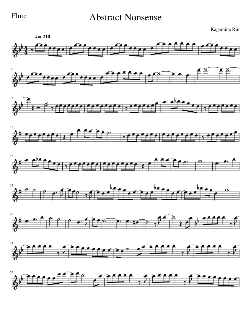 Abstract Nonsense Sheet music for Flute (Solo) | Musescore.com