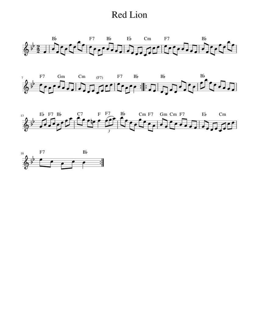 Red Lion Sheet music for Piano (Solo) Easy | Musescore.com