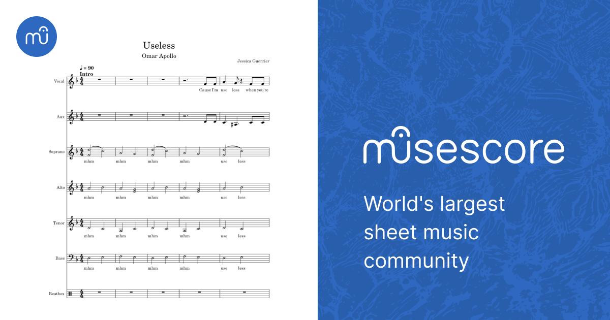 Useless - Omar Apollo Sheet music for Piano, Bass guitar, Drum group ...