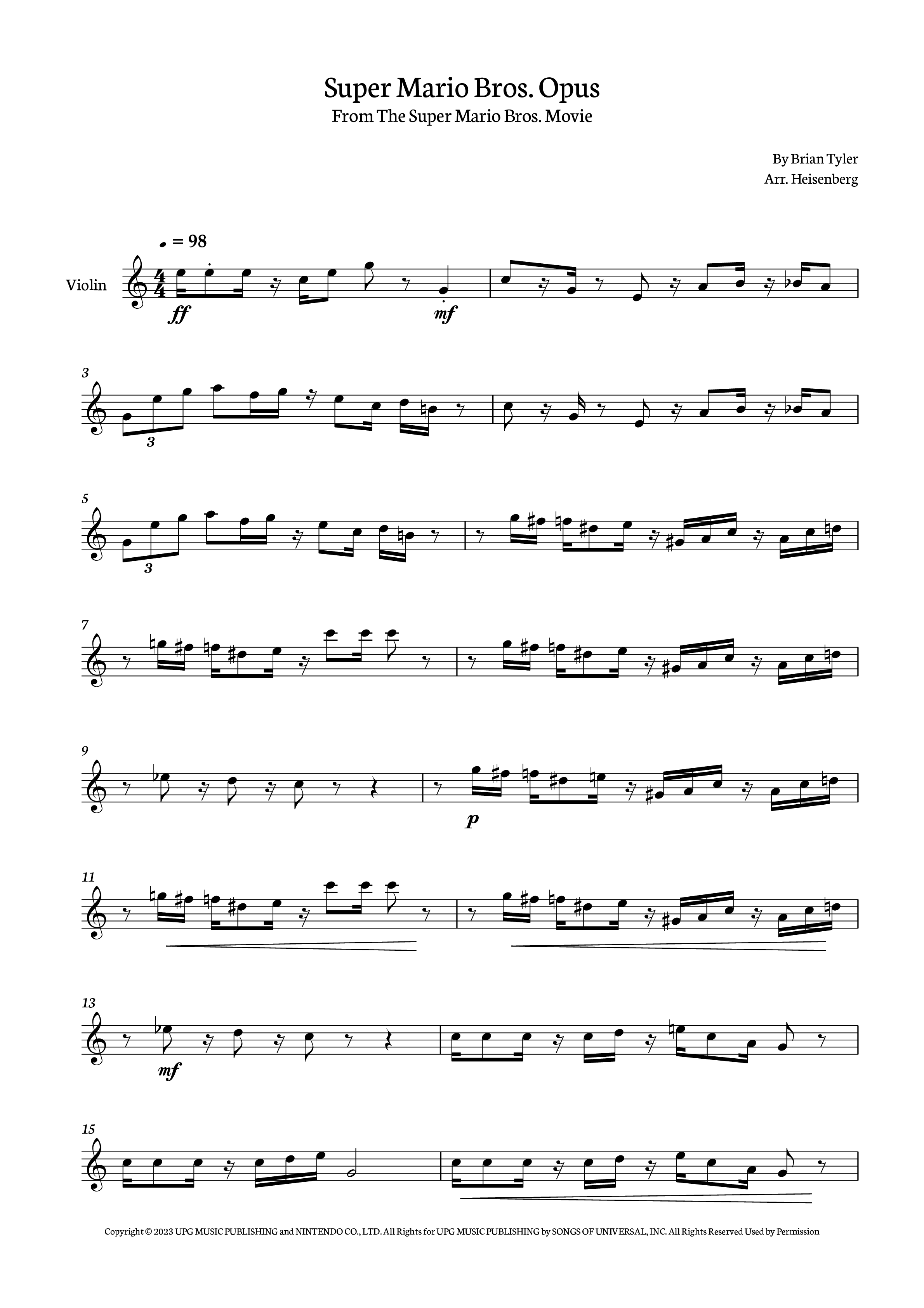 Play Official version of Super Mario Bros. Opus Sheet Music by Brian ...